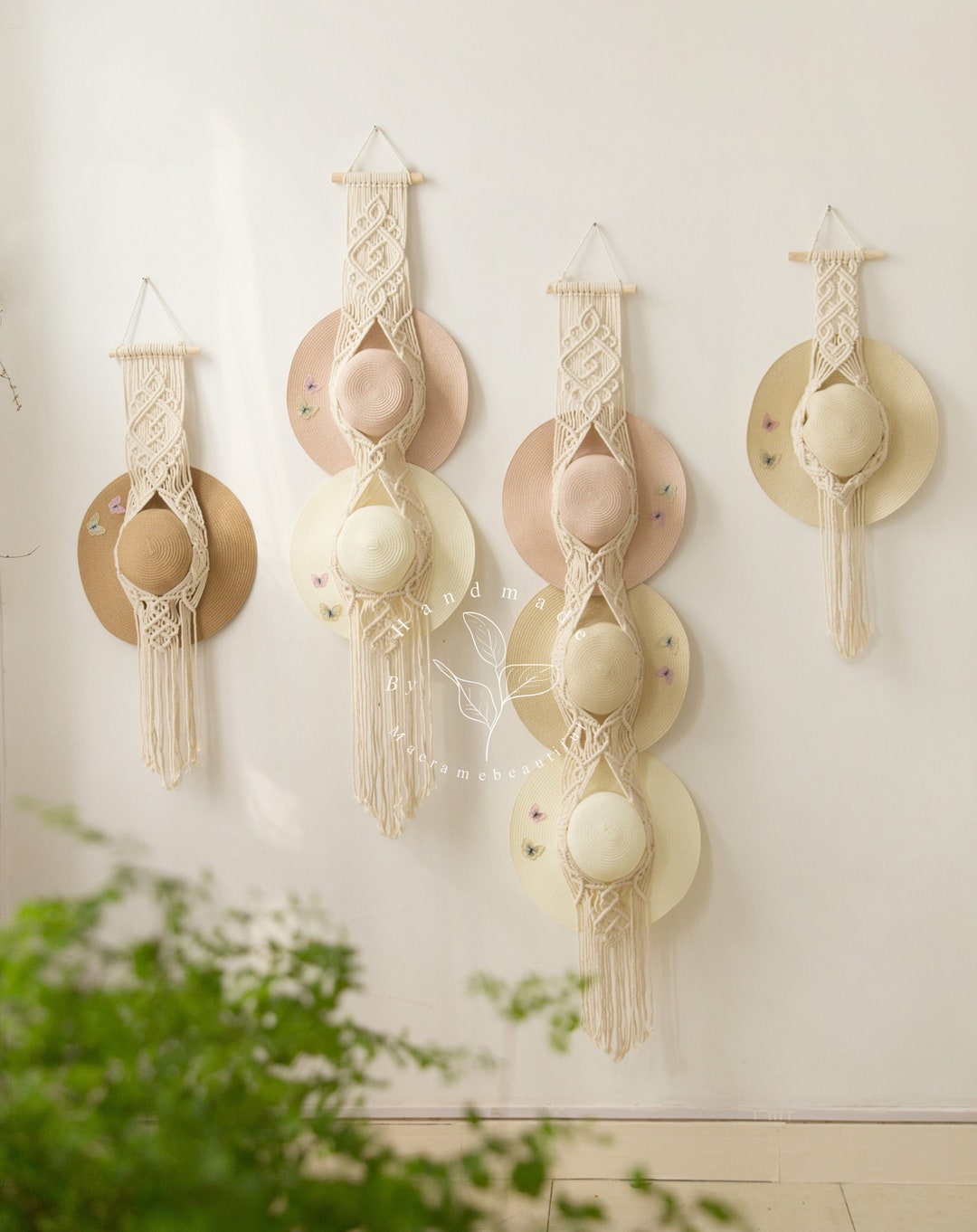 100% secure payment guaranteed Macrame Hat Hangers Boho Hat Rack for ...