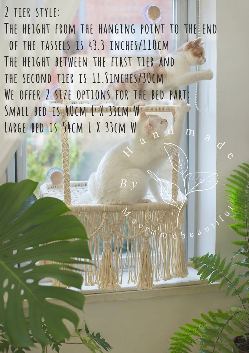 Window Cat Hammock Cat Window Perch Macrame Cat Bed Window - Etsy