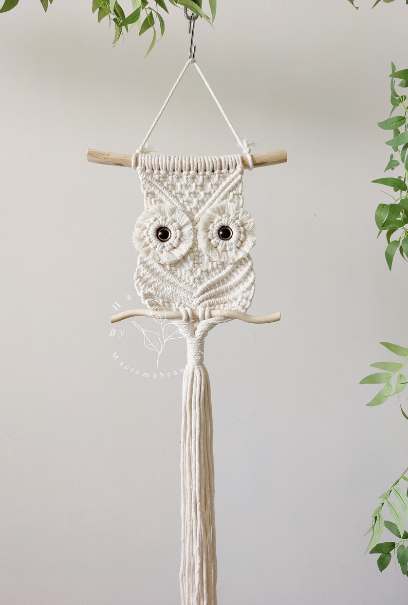 Macrame Owl Wall Hanging Nursery Fiber Wall Art Boho Owl Tapestry ...