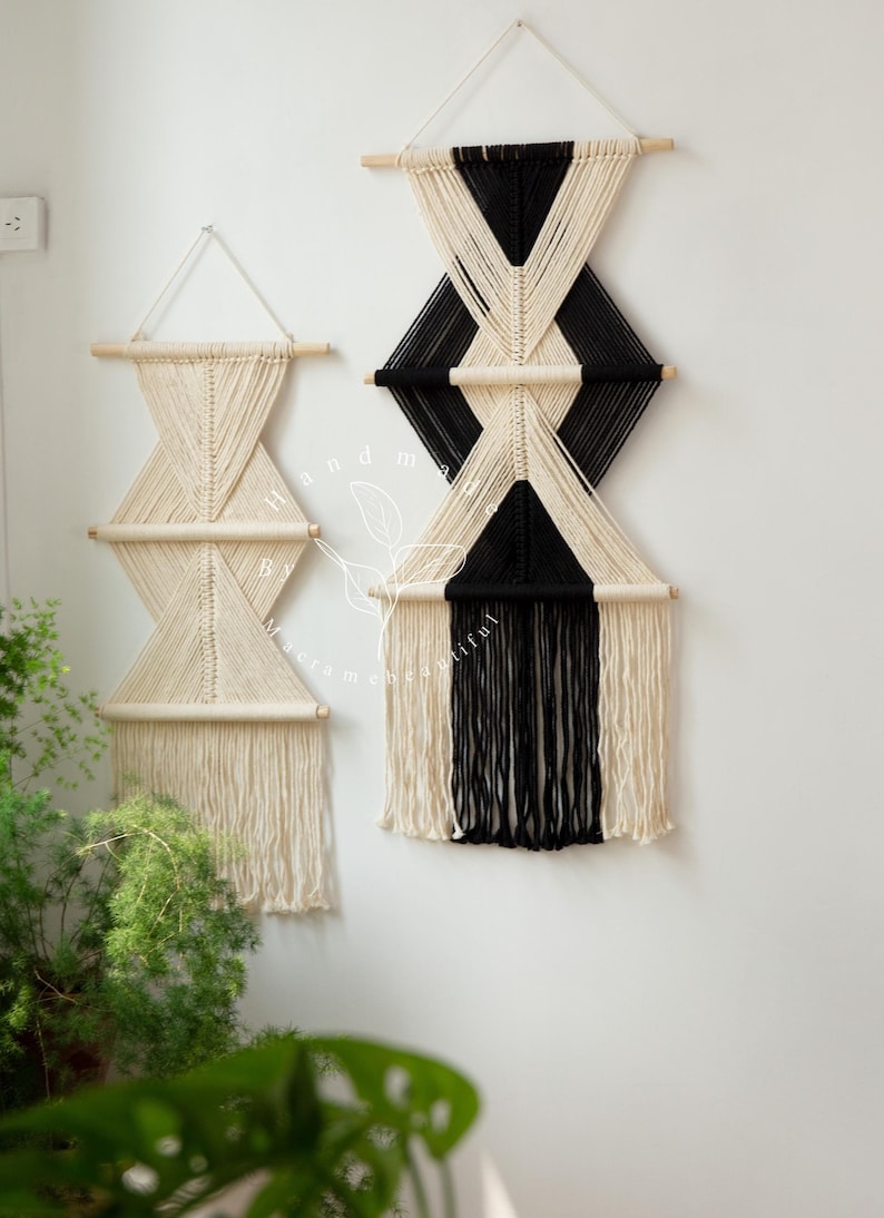 Modern Macrame Wall Hanging Geometric Wall Decor Color Mix Woven ...