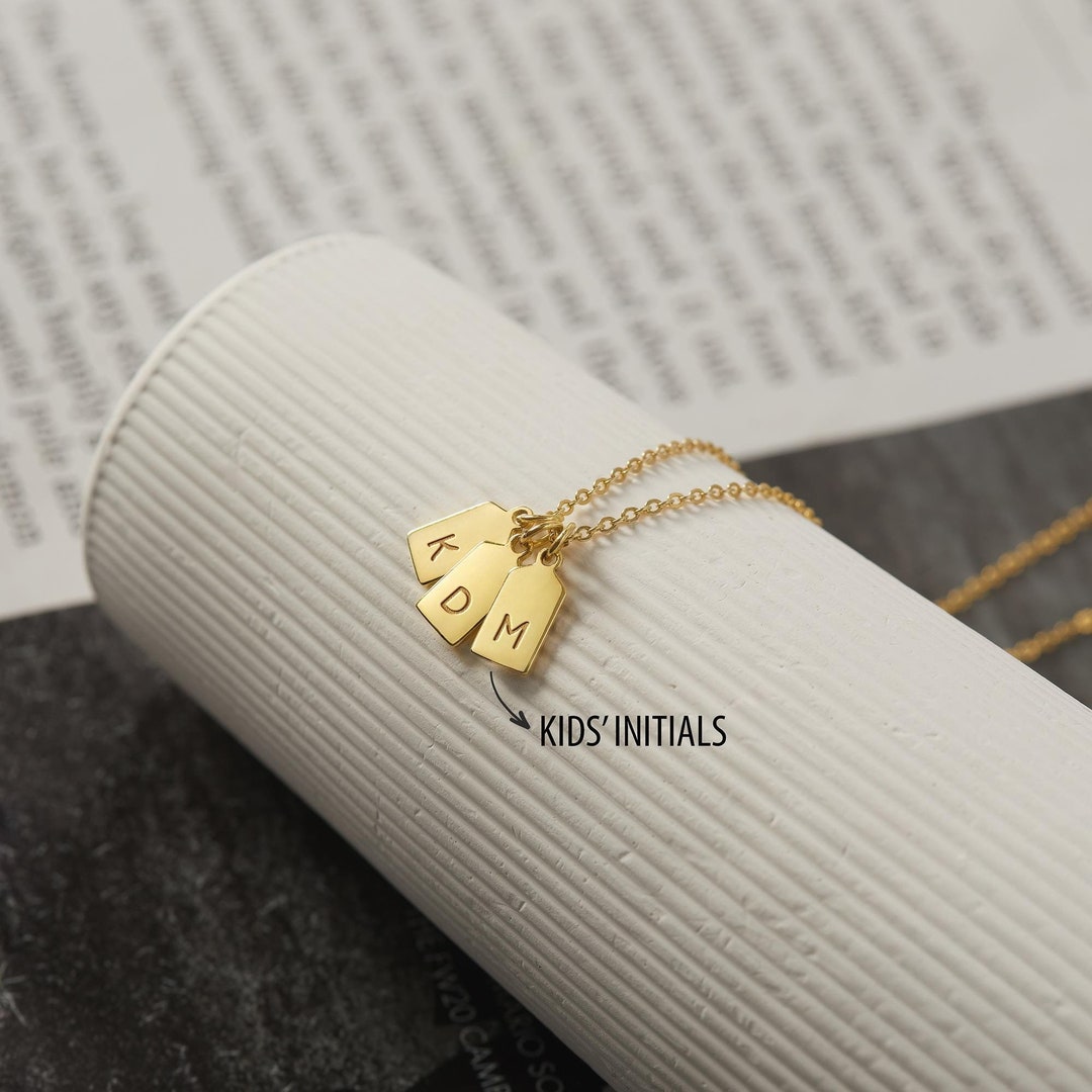 Personalized Initial Mom and Children Necklace, Mom Jewelry for Mother ...