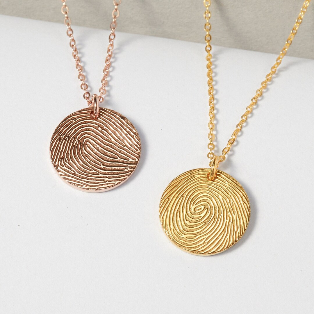 Custom Fingerprint Necklace, Memorial Fingerprint Gift for Grandma ...