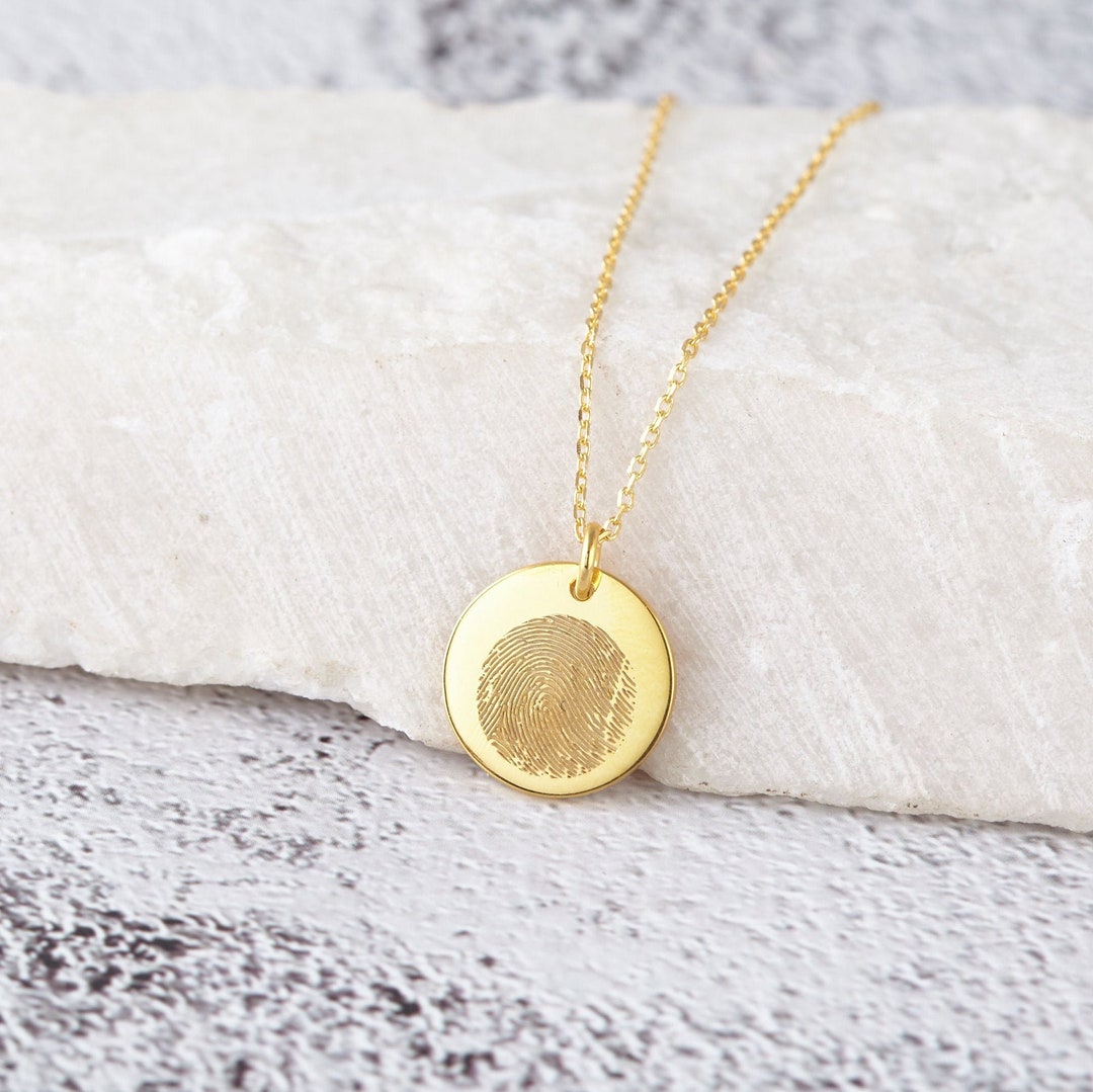 Fingerprint Christmas Gift, Dainty Fingerprint Necklace, Loved One's ...