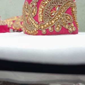 Zari Based Stone Work Lace Hand Made Lace Trim for Extraordinary Look ...