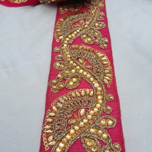 Zari Based Stone Work Lace Hand Made Lace Trim for Extraordinary Look ...