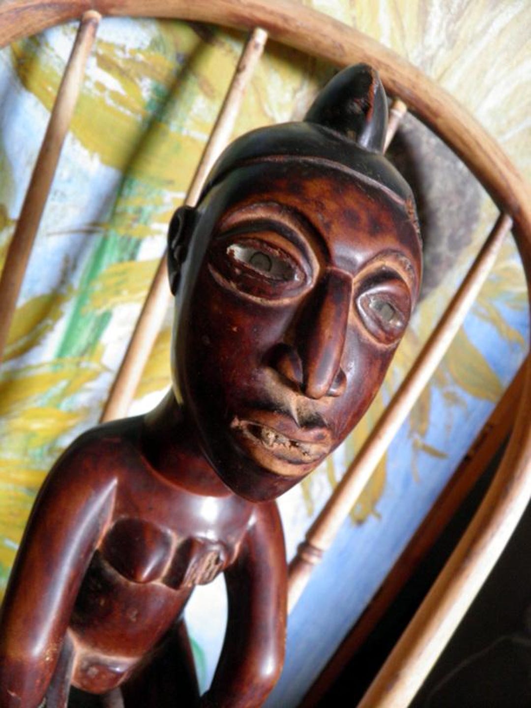 Old African KONGO Female Warrior Carving With Glass Eyes - Etsy