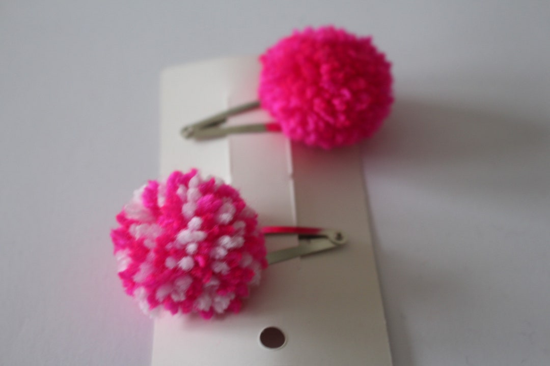 Set of 2 Beautiful Pom Poms Hair Pins - Etsy