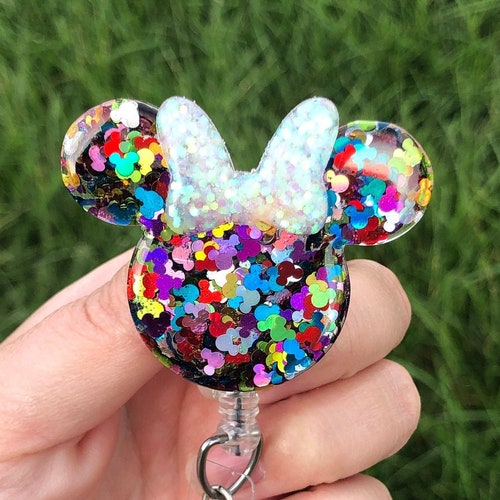 Mickey Confetti Badge Reel Badge Holder Badge Clip | Etsy