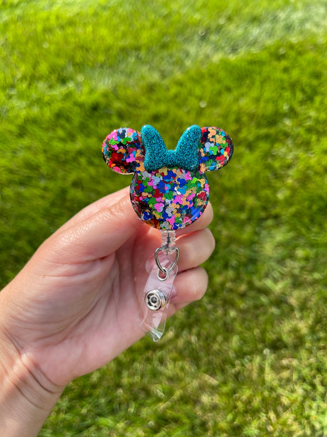 Mickey Confetti Minnie Inspired Badge Reel | Disney Badge Reel | Badge ...