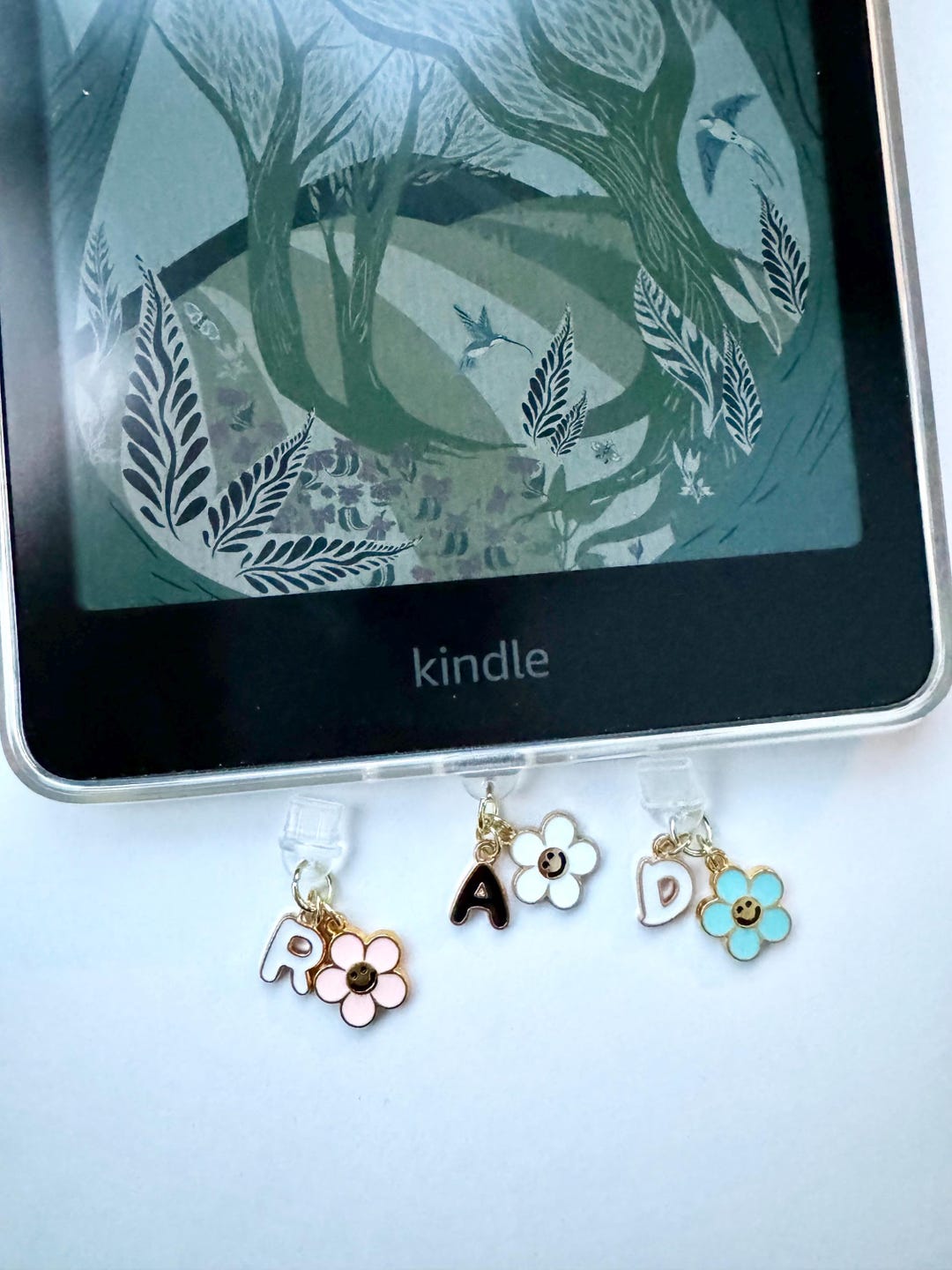 Flower and Initial Charm | Dust Plug | Usb-c Dust Cover Charm | Phone ...