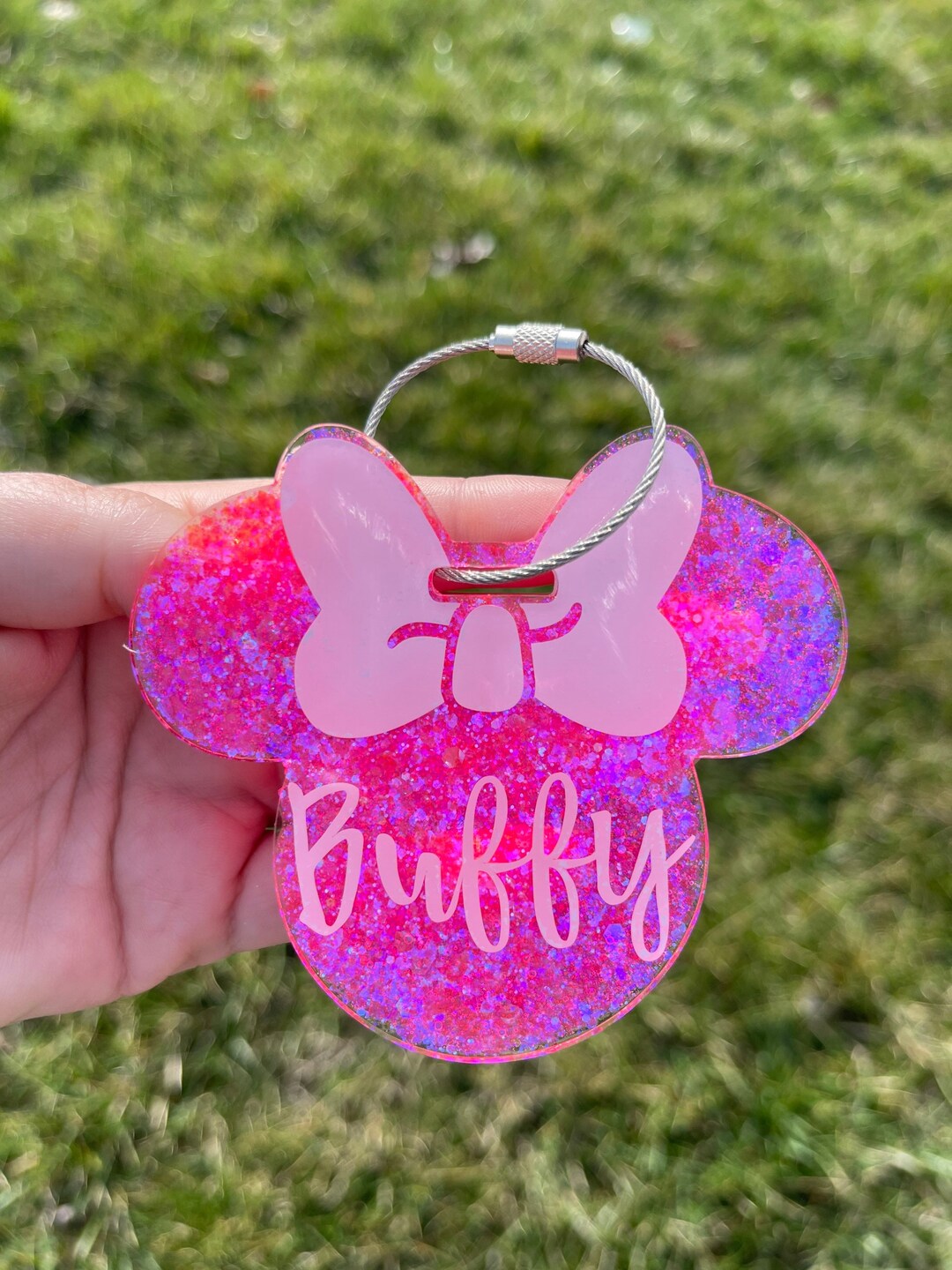 Hot Pink Minnie Inspired Luggage Tag | Disney Inspired Luggage Tag ...
