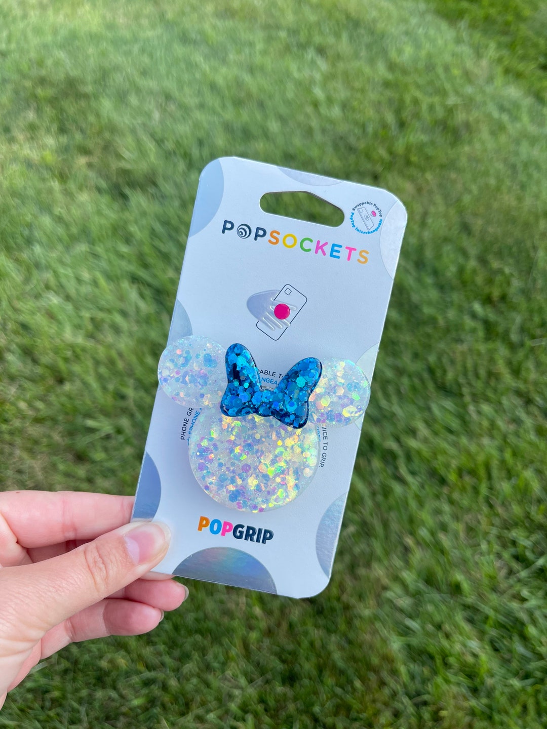 Blue Bow Minnie Inspired Popsocket | Phone Grip | Disney Pop Socket ...