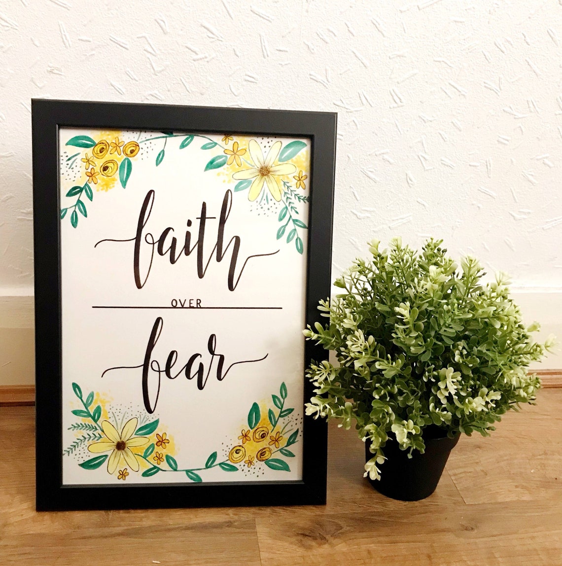 Faith Over Fear Calligraphy Design - Etsy