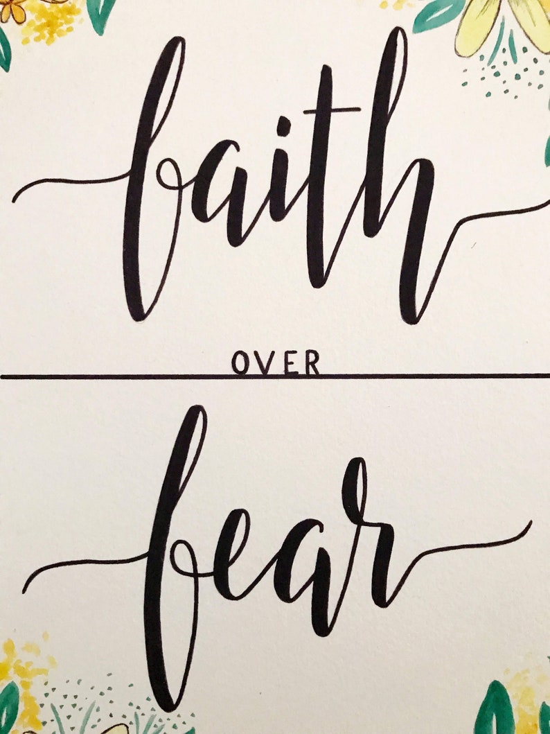 Faith Over Fear Calligraphy Design - Etsy