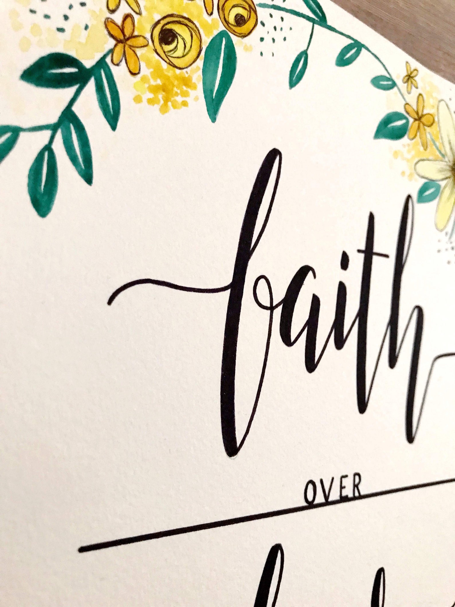 Faith Over Fear Calligraphy Design - Etsy