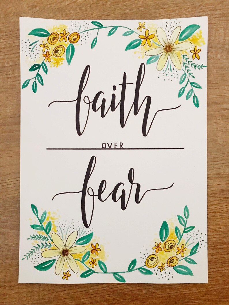 Faith Over Fear Calligraphy Design - Etsy