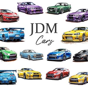 Watercolor JDM Cars 70 PNG, Japanese Tuned Vehicles Clipart Bundle ...
