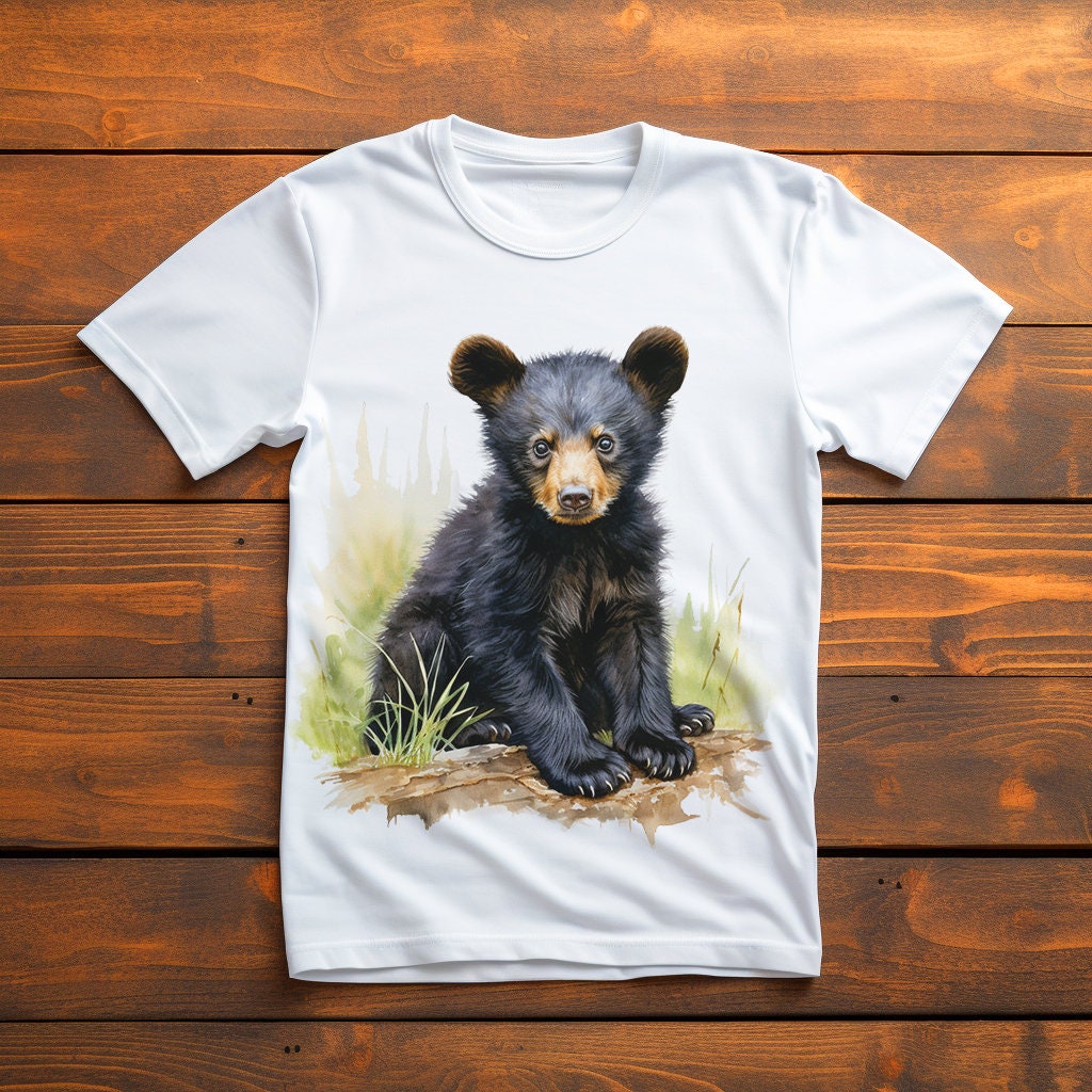 Watercolor Black Bear Clipart Bundle 35 Realistic PNG Illustrations for ...