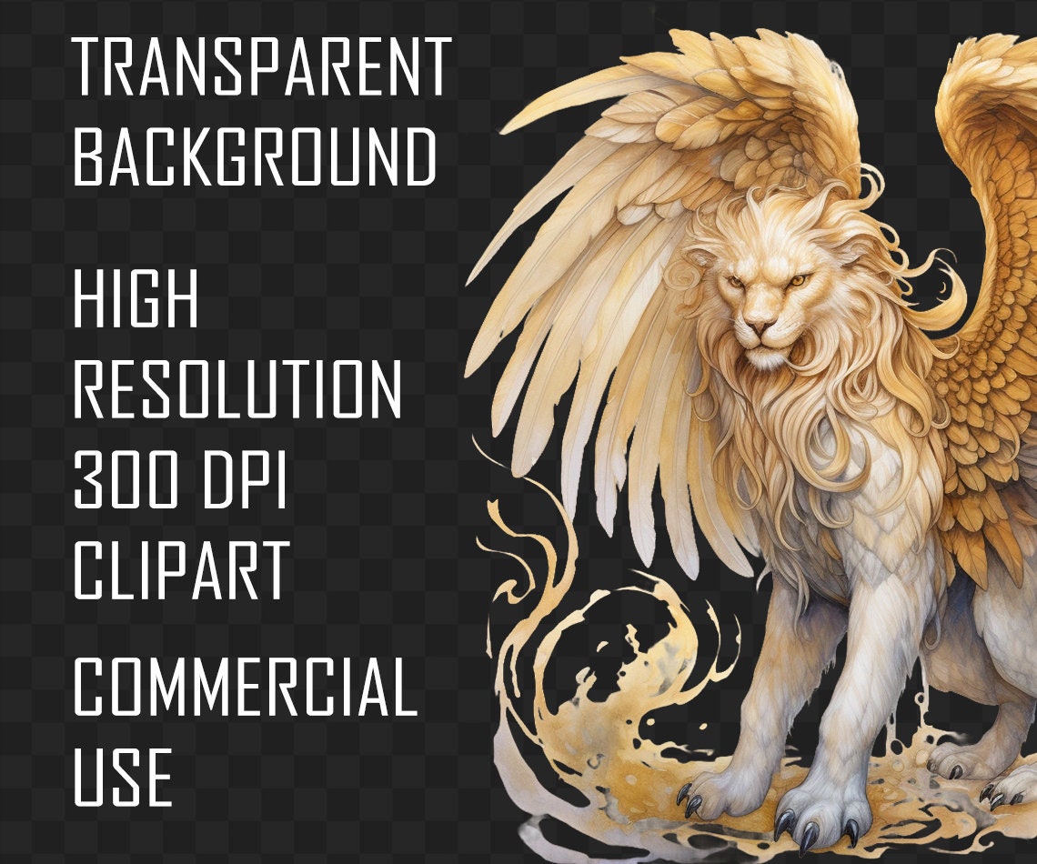 Chimera Watercolor PNG Set, Mythical Chimera of 37 Clipart Bundle ...