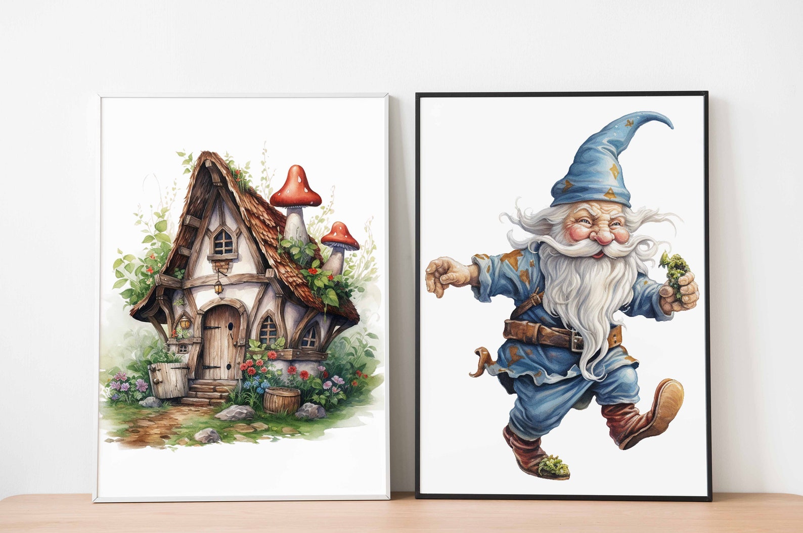 Magical Gnome Watercolor PNG Set, Mythical Gnomes of 27 Clipart Bundle ...