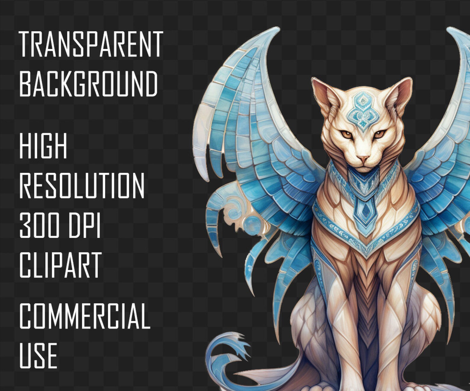 Sphinx Watercolor PNG Set, Mythical Sphinx of 10 Clipart Bundle, Sphinx ...