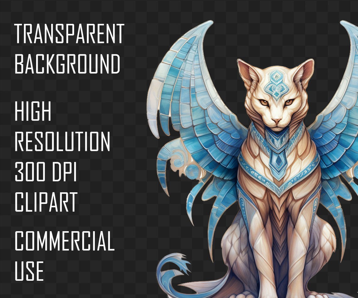 Sphinx Watercolor PNG Set, Mythical Sphinx of 10 Clipart Bundle, Sphinx ...