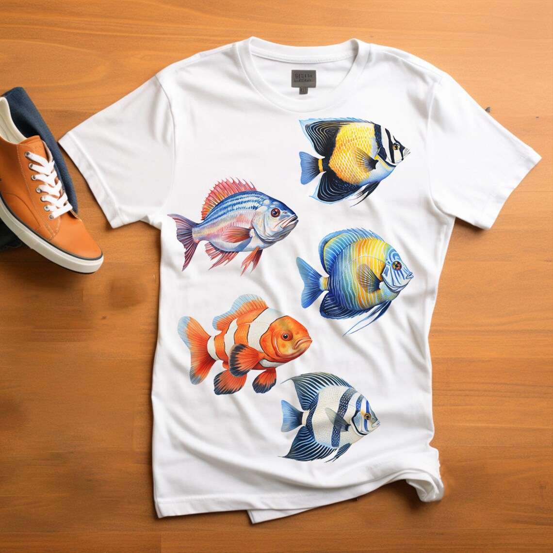 Under Sea Creatures Bundle, Watercolor Ocean Life Clipart Set of Fish ...