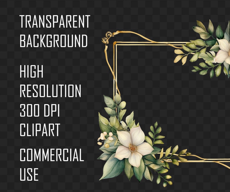 Greenery PNG Frames & Corner Clipart 48 Watercolor Greenery Clip Art ...