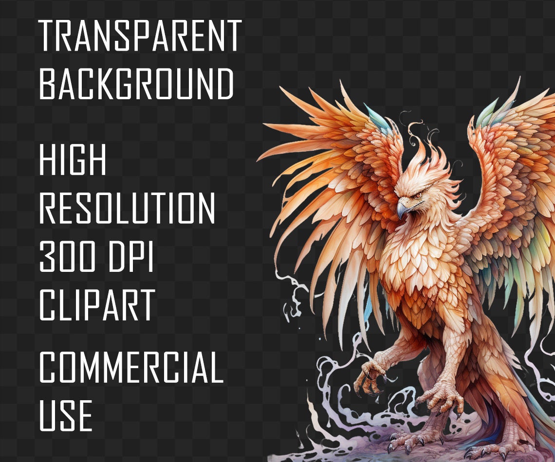 Griffin Watercolor PNG Set, Mythical Griffin of 15 Clipart Bundle ...