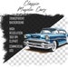 Watercolor Muscle Cars 70 PNG, Classic Vehicles Clipart Bundle, Retro ...