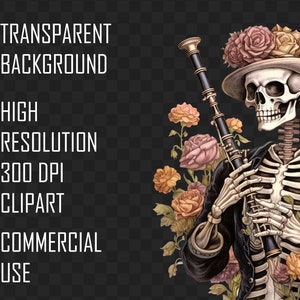 Halloween Skeleton Watercolor Retro Clipart Bundle, Halloween Party ...