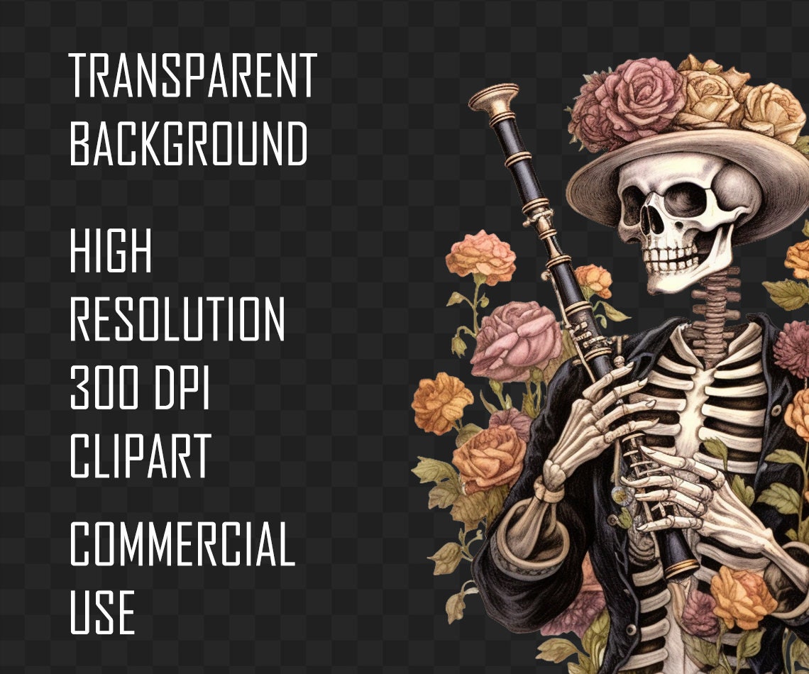 Halloween Skeleton Watercolor Retro Clipart Bundle, Halloween Party ...