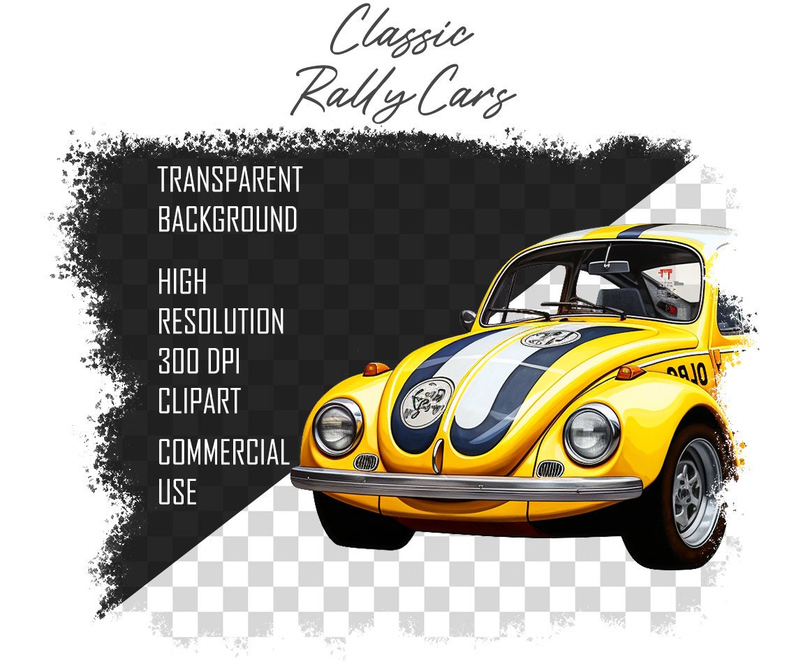 Watercolor Classic Rally Cars 103 PNG, Rally Cars Clipart Bundle, Race ...