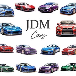 Watercolor JDM Cars 70 PNG, Japanese Tuned Vehicles Clipart Bundle ...