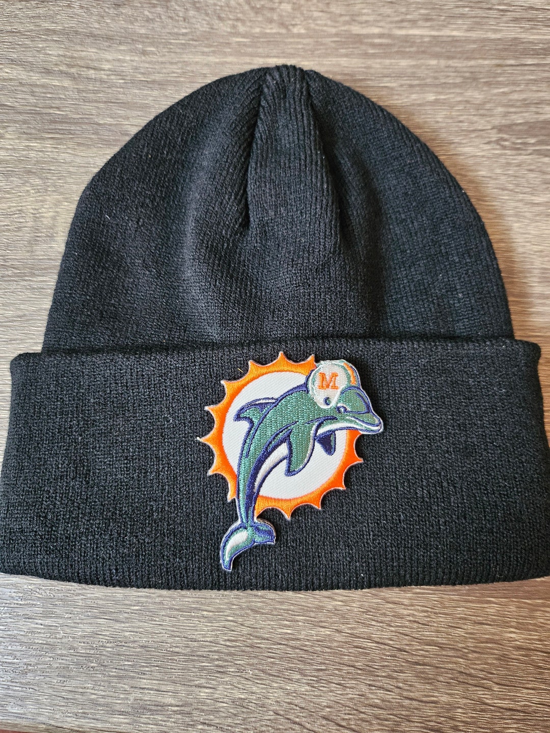 Miami Dolphins Vintage Patch Beanie - Etsy