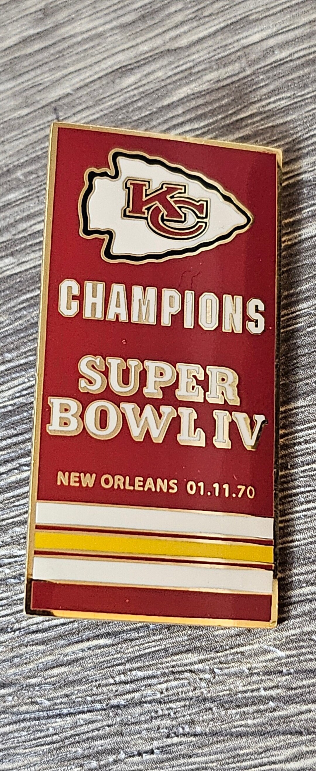 Vintage Kansas City Chiefs Super Bowl IV Championship Pin, 1970 - Etsy