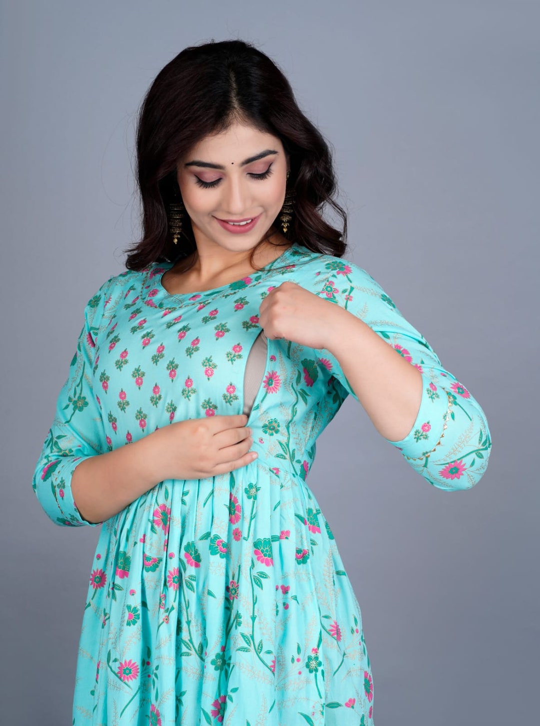 ELEGANT NURSING BLUE Gowns: the Perfect Solution for New Mothers ...