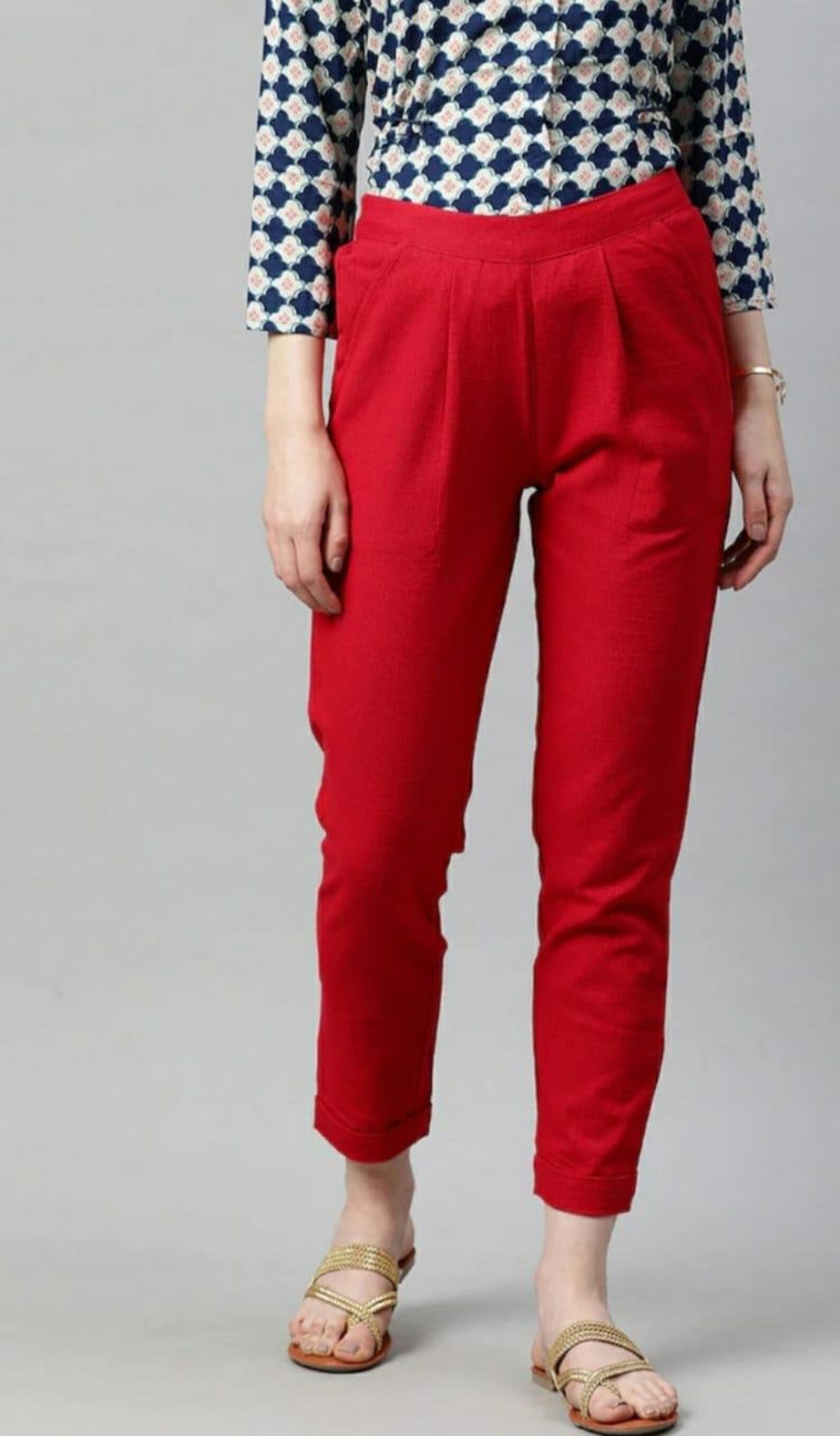 MULTI COLOR TROUSERS Solid Pant for Woman Tapered Trousers | Etsy