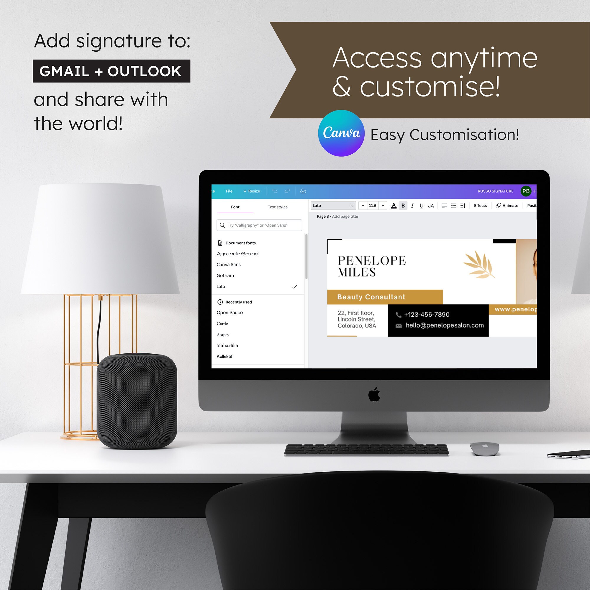 Canva Email Signature Template, Editable Design, Gmail & Outlook ...