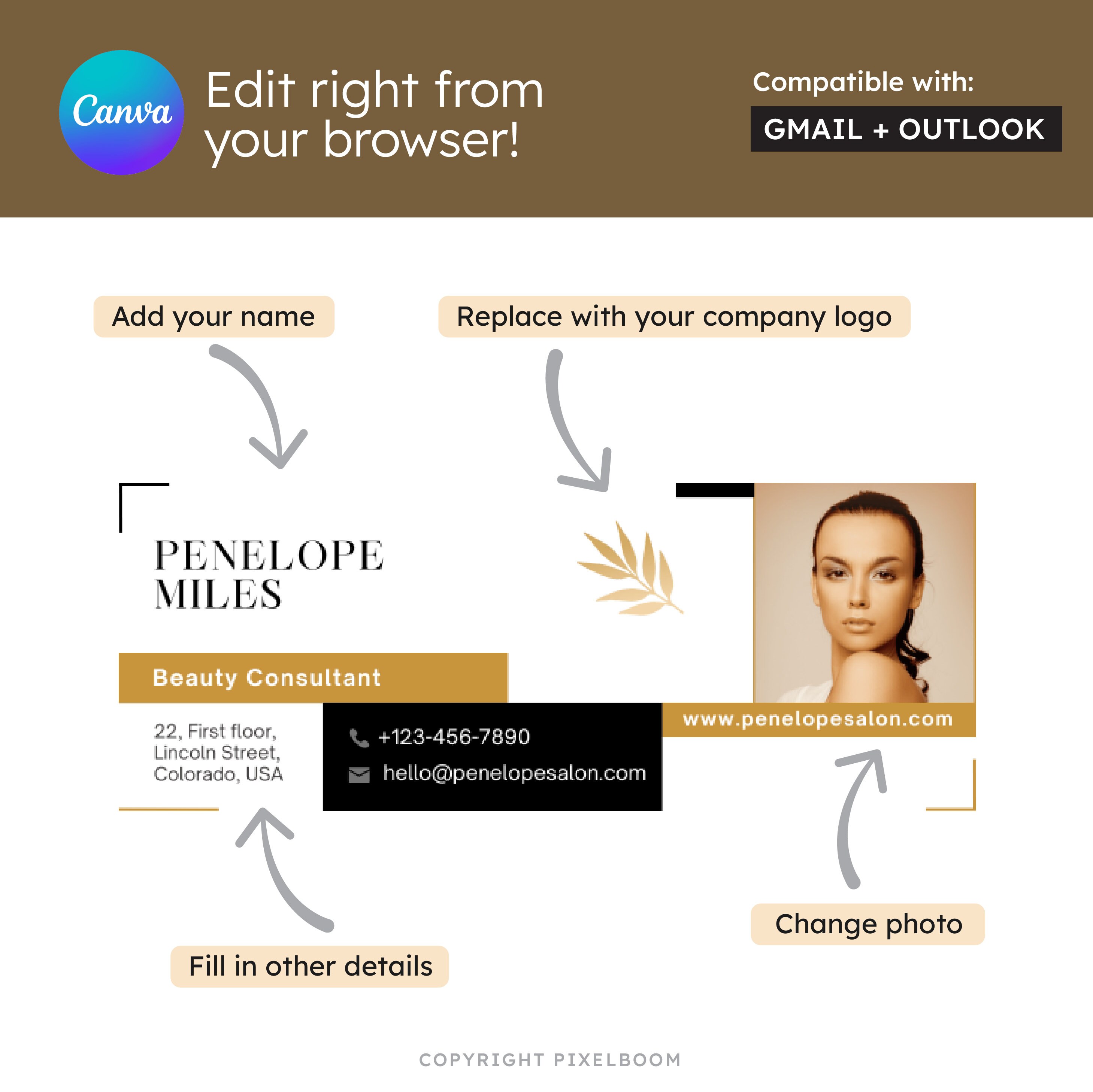 Canva Email Signature Template, Editable Design, Gmail & Outlook ...