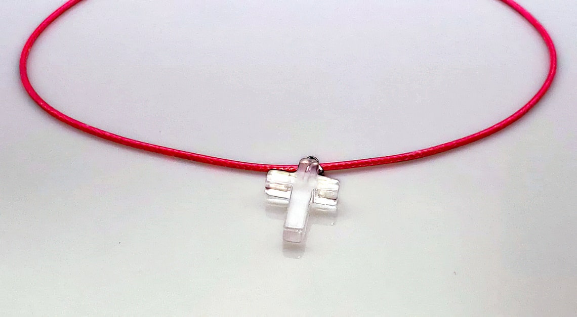 White Quartz Gemstone Cross Rope Chain Necklace Free Shipping - Etsy
