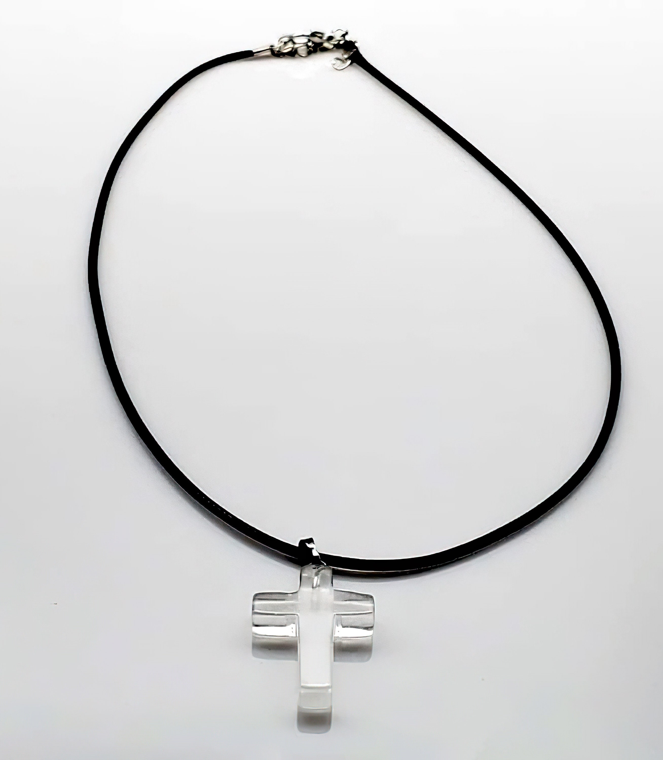 White Quartz Gemstone Cross Rope Chain Necklace Free Shipping - Etsy