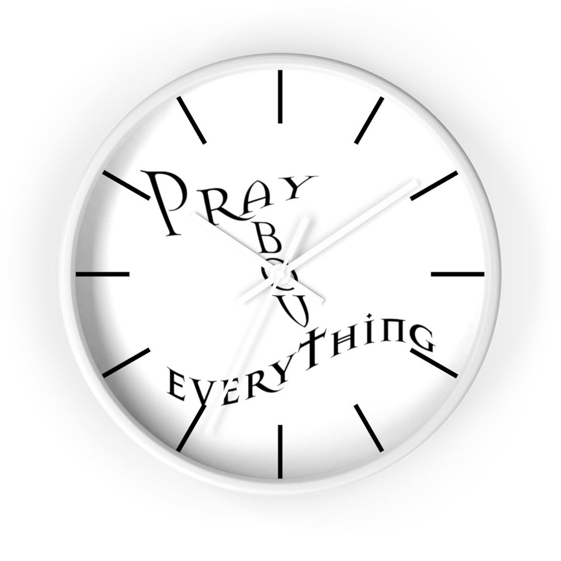 Wall Clock Pray About Everything | Etsy