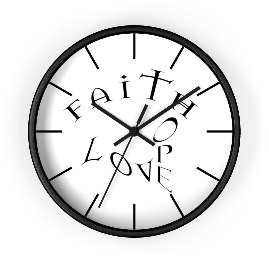 Wall Clock "faith Hope Love" - Etsy