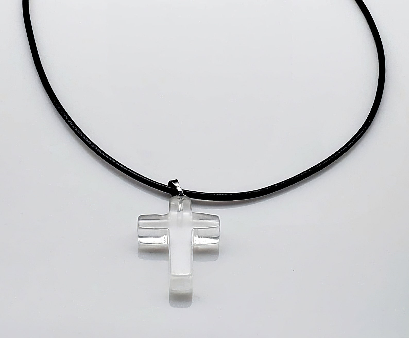 White Quartz Gemstone Cross Rope Chain Necklace Free Shipping - Etsy