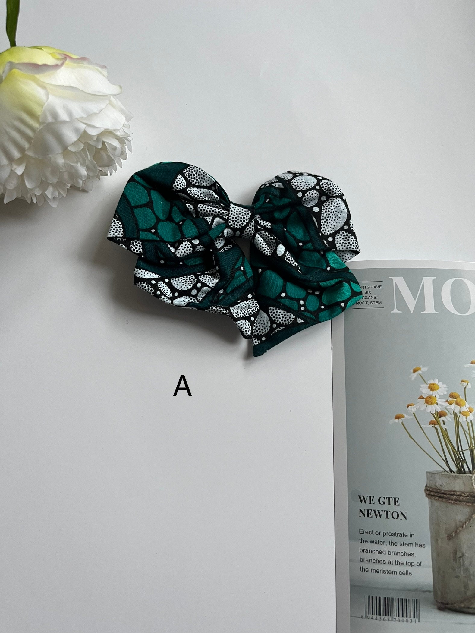 African Print Fabric Ntoma Ankara Kitenge Handmade Sailor Bow Hair Clip ...