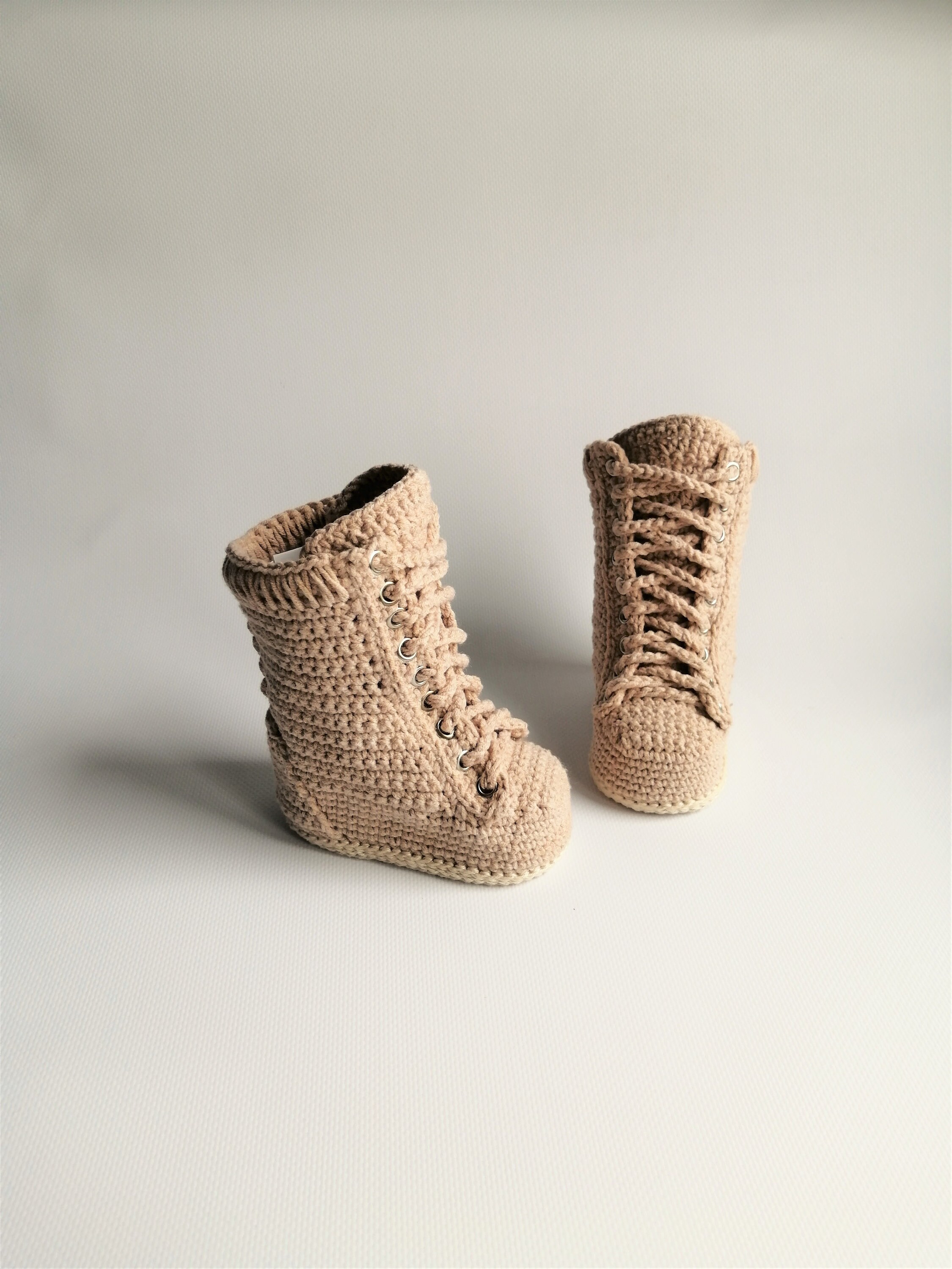 Crochet Baby Combat Boots