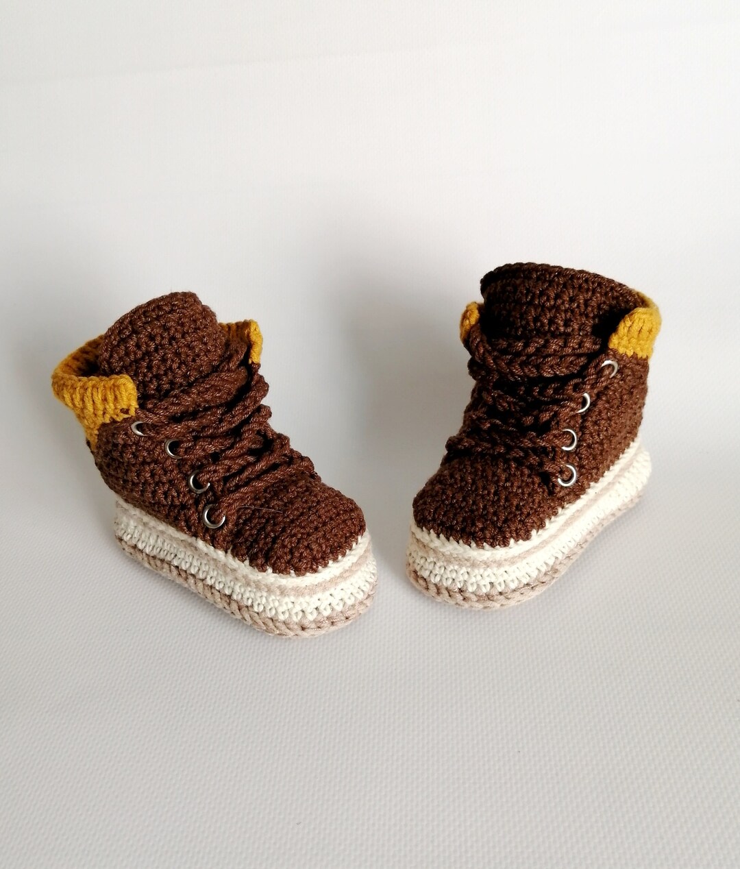 Crochet Baby Work Booties: Cotton Newborn Shoes (10cm) - Etsy