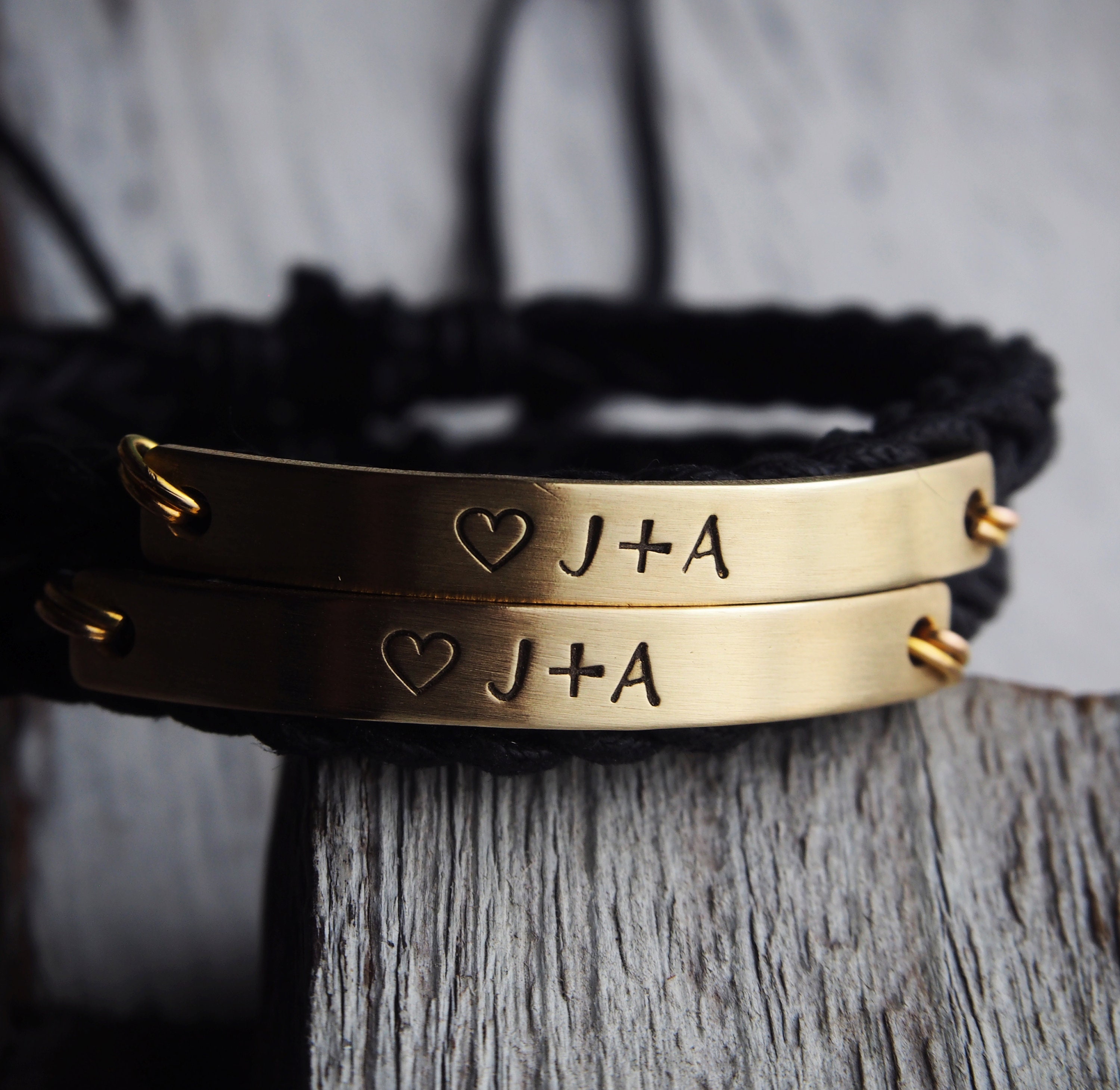 Couple Initials Bracelets Couples Name Bracelets Date - Etsy