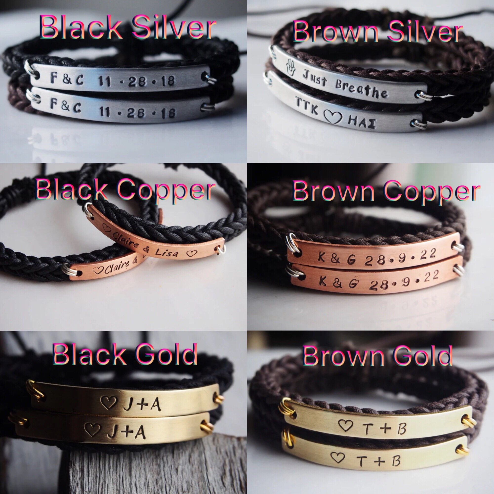Personalised Bracelet Customized Bracelet Couple Initials - Etsy Singapore